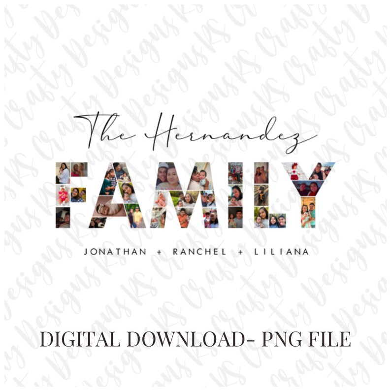 The Family Photo Collage, Word Photo Collage, Customizable Collage ...