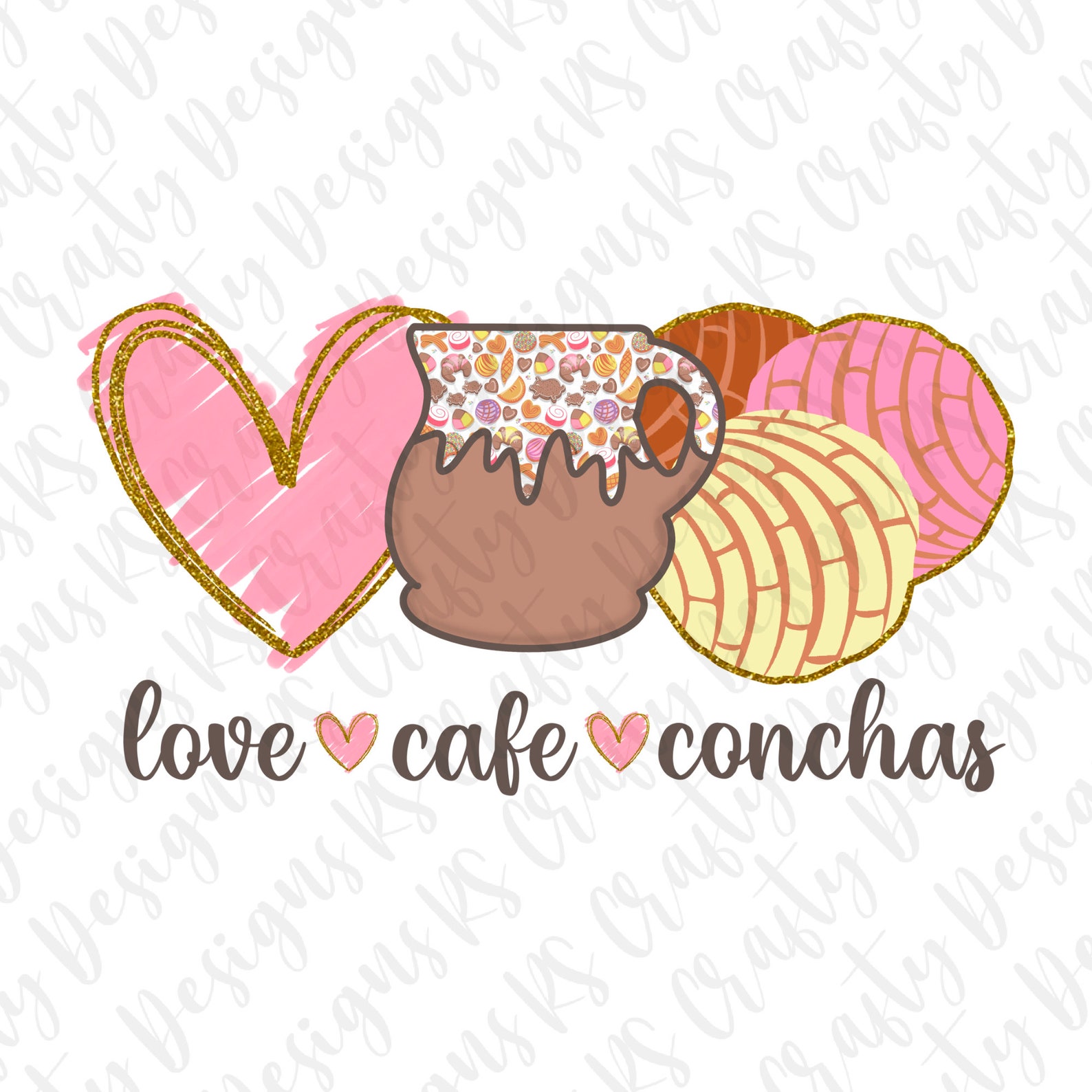 Love Cafe Conchas PNG - Etsy