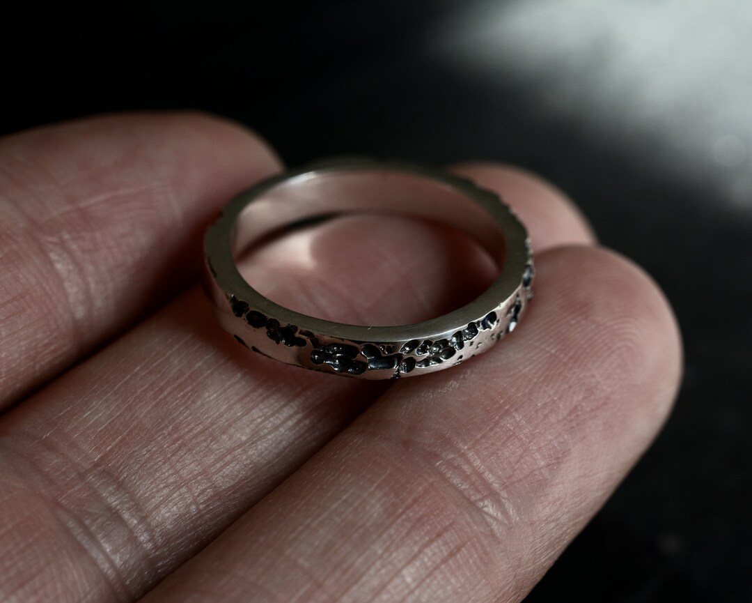 Textured Silver Ring, Rustic Argentium Solid Silver Ring, One-of-a-kind ...