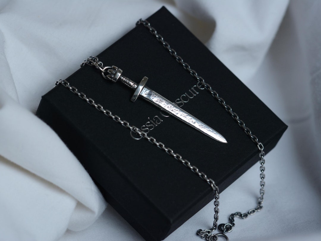 Rustic Sword Pendant, Handmade in Solid Sterling Silver 925, Ancient ...