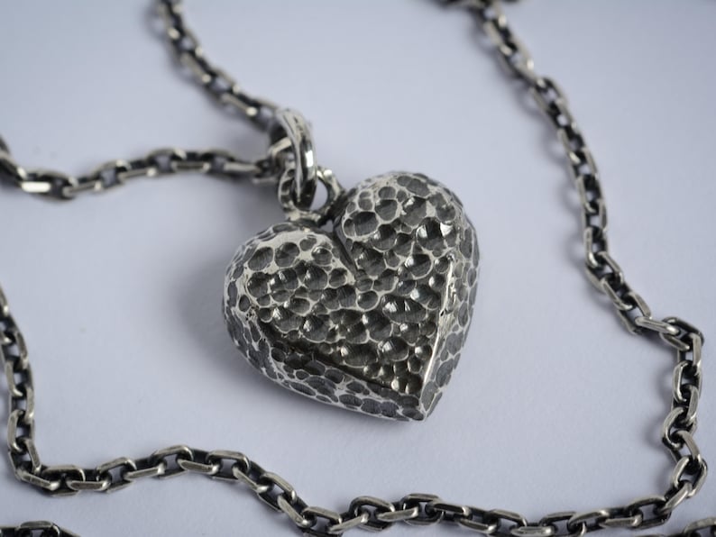 Handmade Sterling Silver Evil Eye Heart Pendant - Gothic Jewelry - Etsy