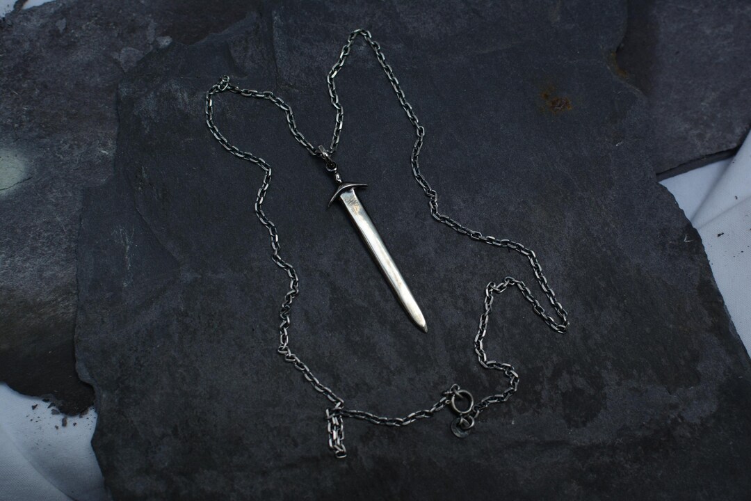 Handmade Sterling Silver Greatsword Pendant - Medieval Viking Jewelry ...