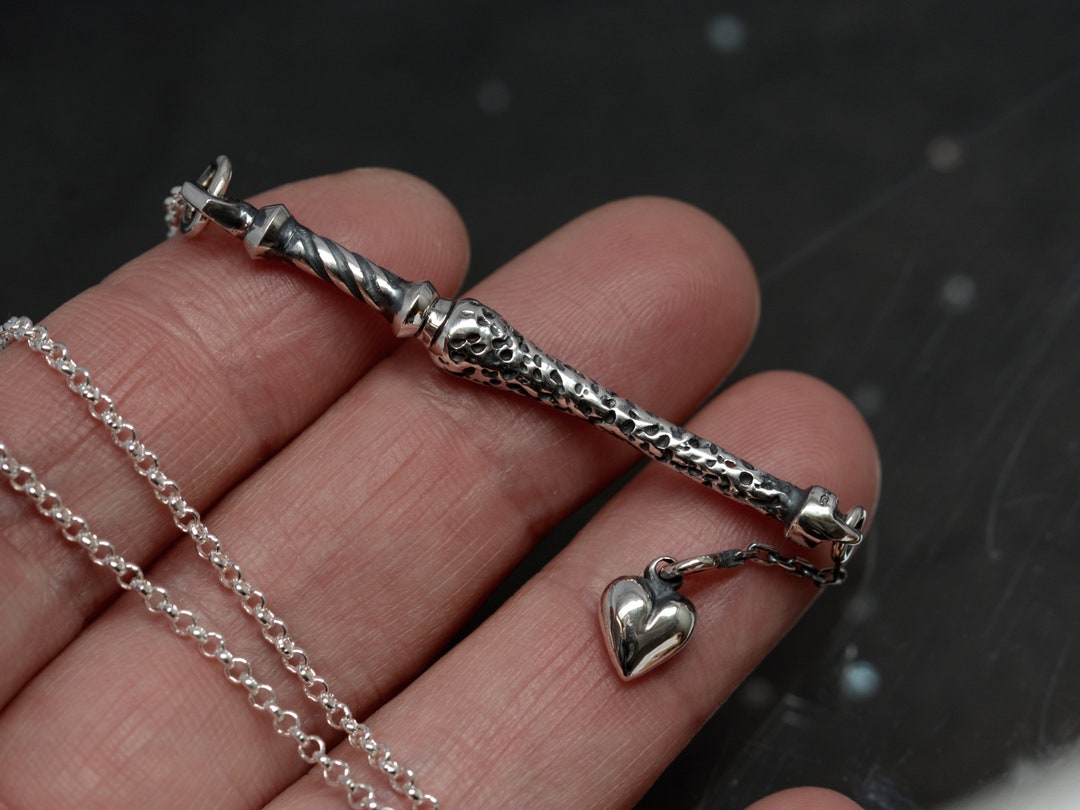 Silver Flail Pendant, Handmade Argentium Silver Medieval Inspired Heart ...