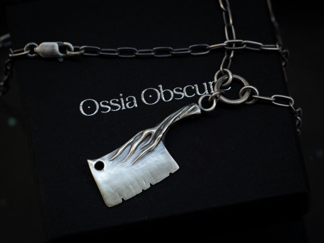 Gothic Meat Cleaver Pendant Handmade in Sterling Silver 925 Hanging on ...