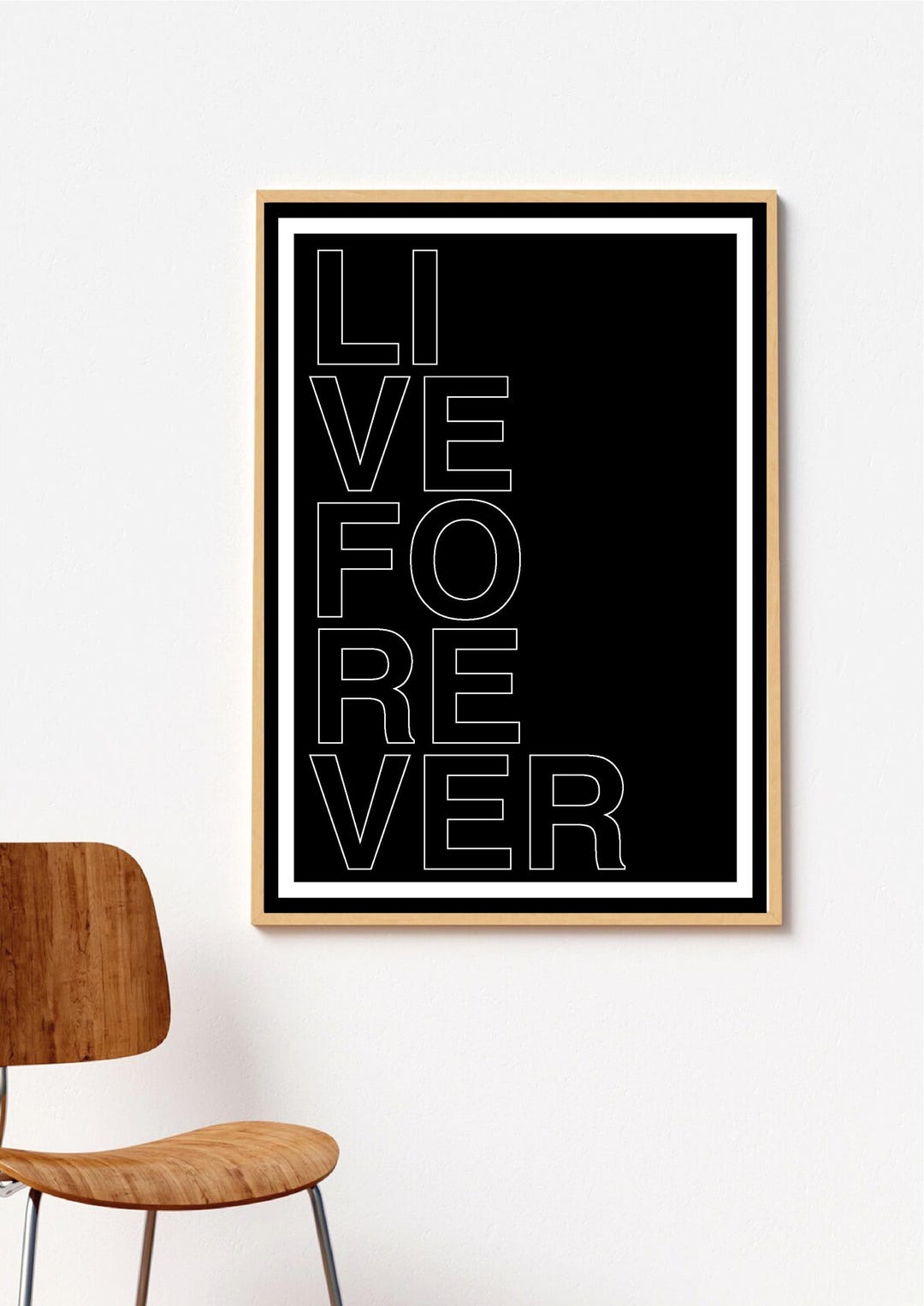 OASIS - LIVE FOREVER - Outline Poster - Print - 90's - Fan - Modern ...