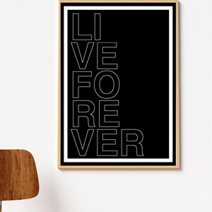 OASIS - LIVE FOREVER - Poster - Print - 90's - Fan - Modern Music Art ...