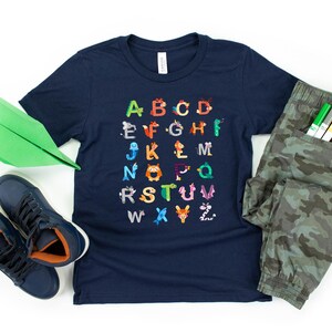 Alphabet Shirt,new Teacher Gift,abc Shirt, First Grade Shirts,alphabet ...