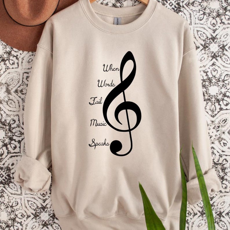 When Words Fail Music Speaks ,treble Clef Shirt, Music Lovers Shirt ...