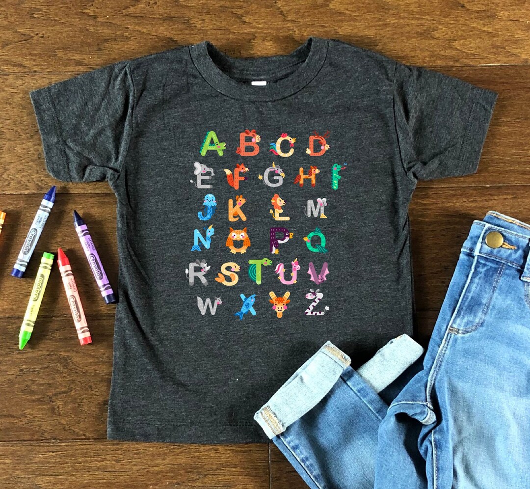 Alphabet Shirt,new Teacher Gift,abc Shirt, First Grade Shirts,alphabet ...
