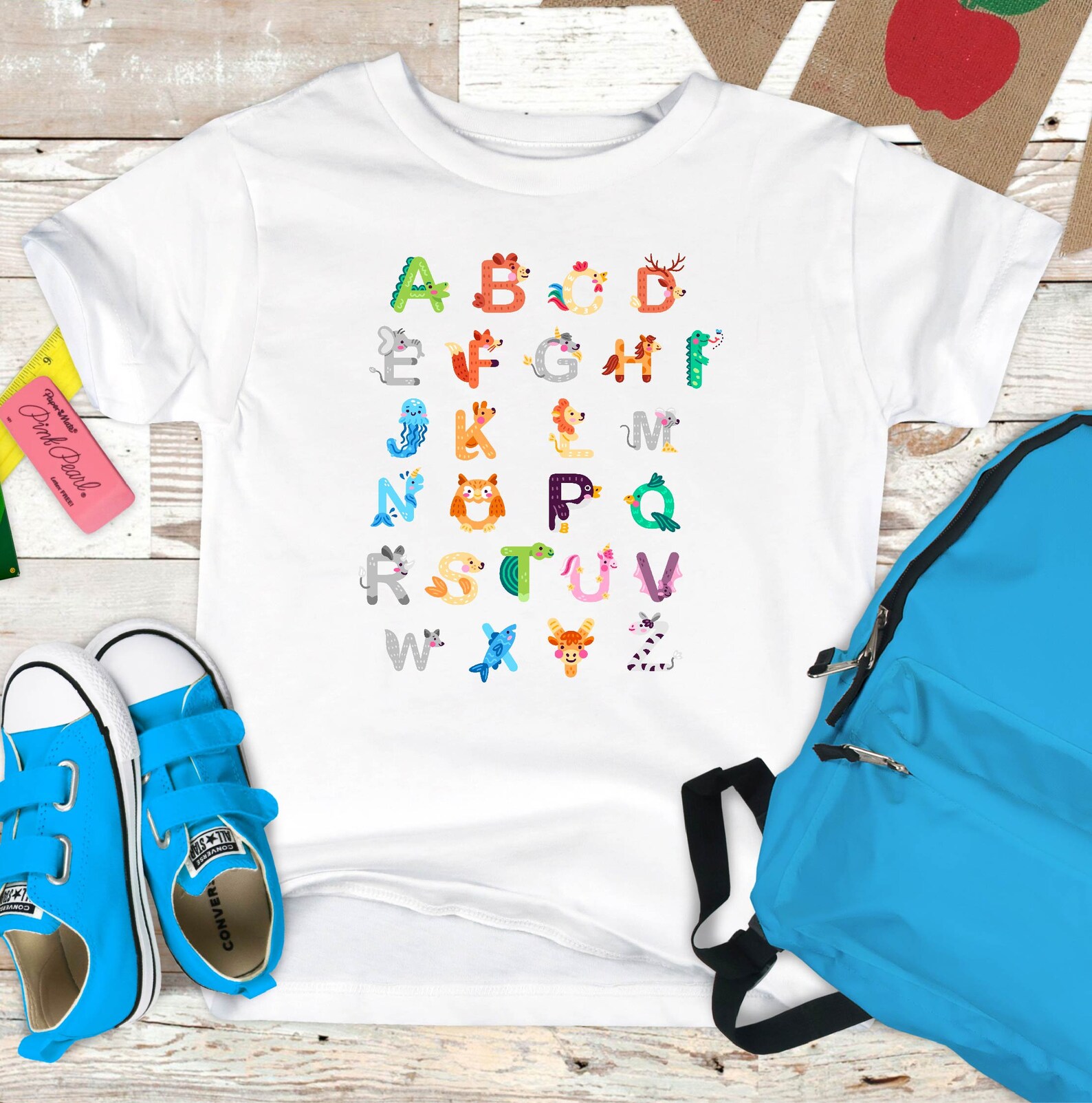 Alphabet Shirt,new Teacher Gift,abc Shirt, First Grade Shirts,alphabet ...