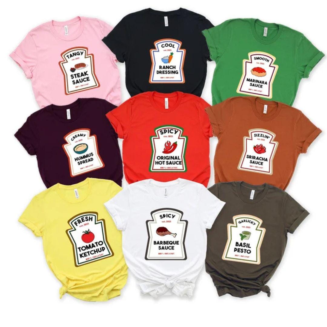 Group Condiment Halloween Family Matching Shirts, BBQ Party Shirts ...