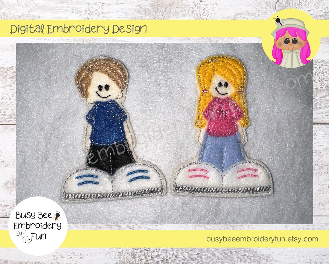 Big Feet Finger Puppet Design-ith Digital Machine Embroidery File ...