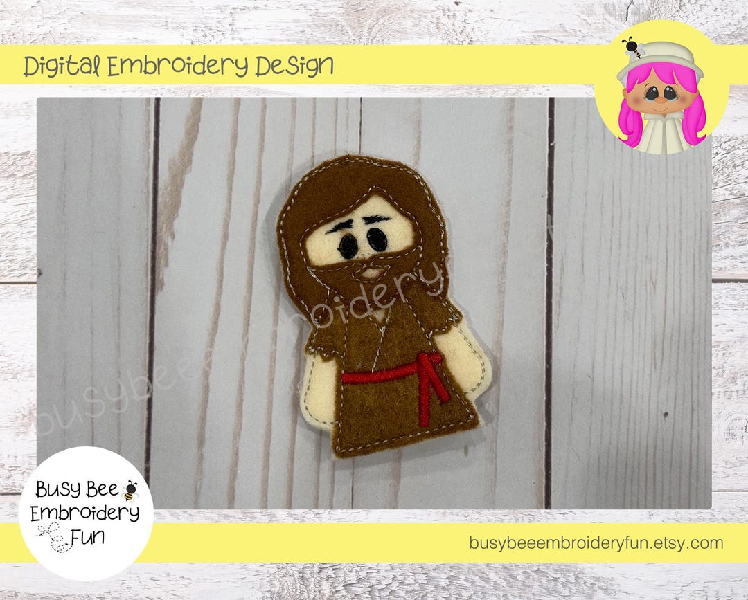 John the Baptist Finger Puppet Design-ith Digital Machine Embroidery ...