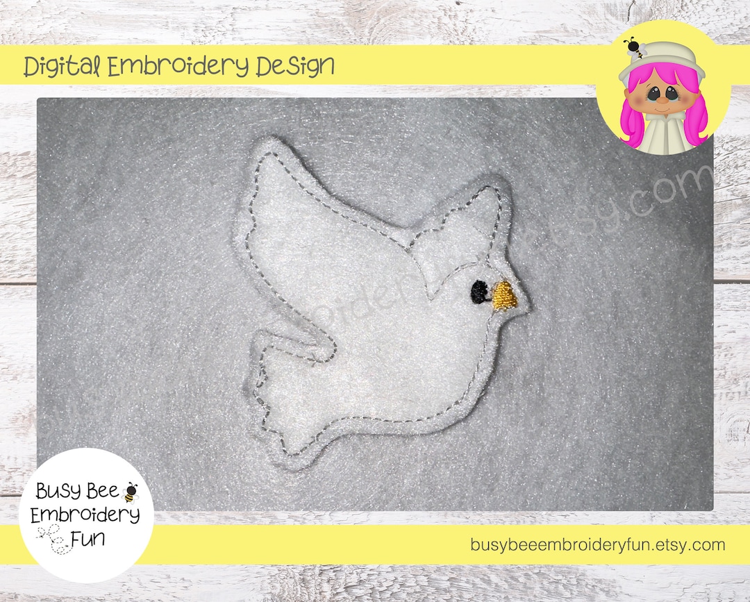 Dove Finger Puppet Design-ith Digital Machine Embroidery File-instant ...