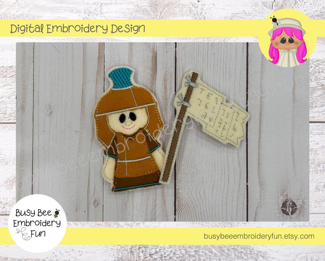 Captain Moroni Finger Puppet Design-ith Digital Machine Embroidery File ...