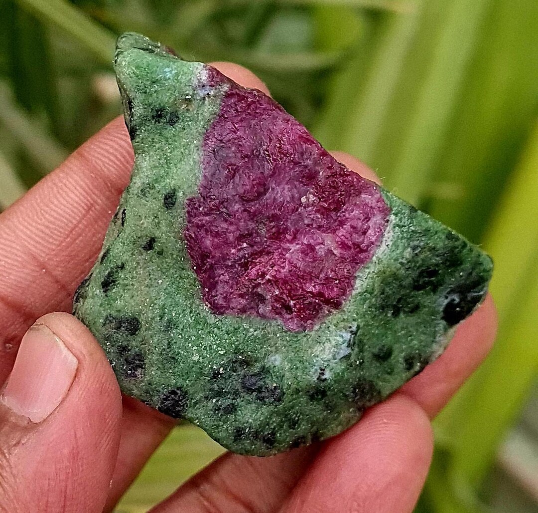 Natural Tiny Ruby Zoisite Raw, Rare & Unique Zoisite Rough Cute Specimen Bi-color Healing ...