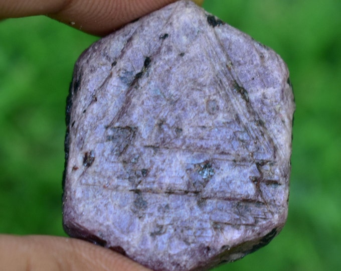 RUBY Raw Crystal Dark Purple Amazing Triangle Formation Sacred Geometry ...