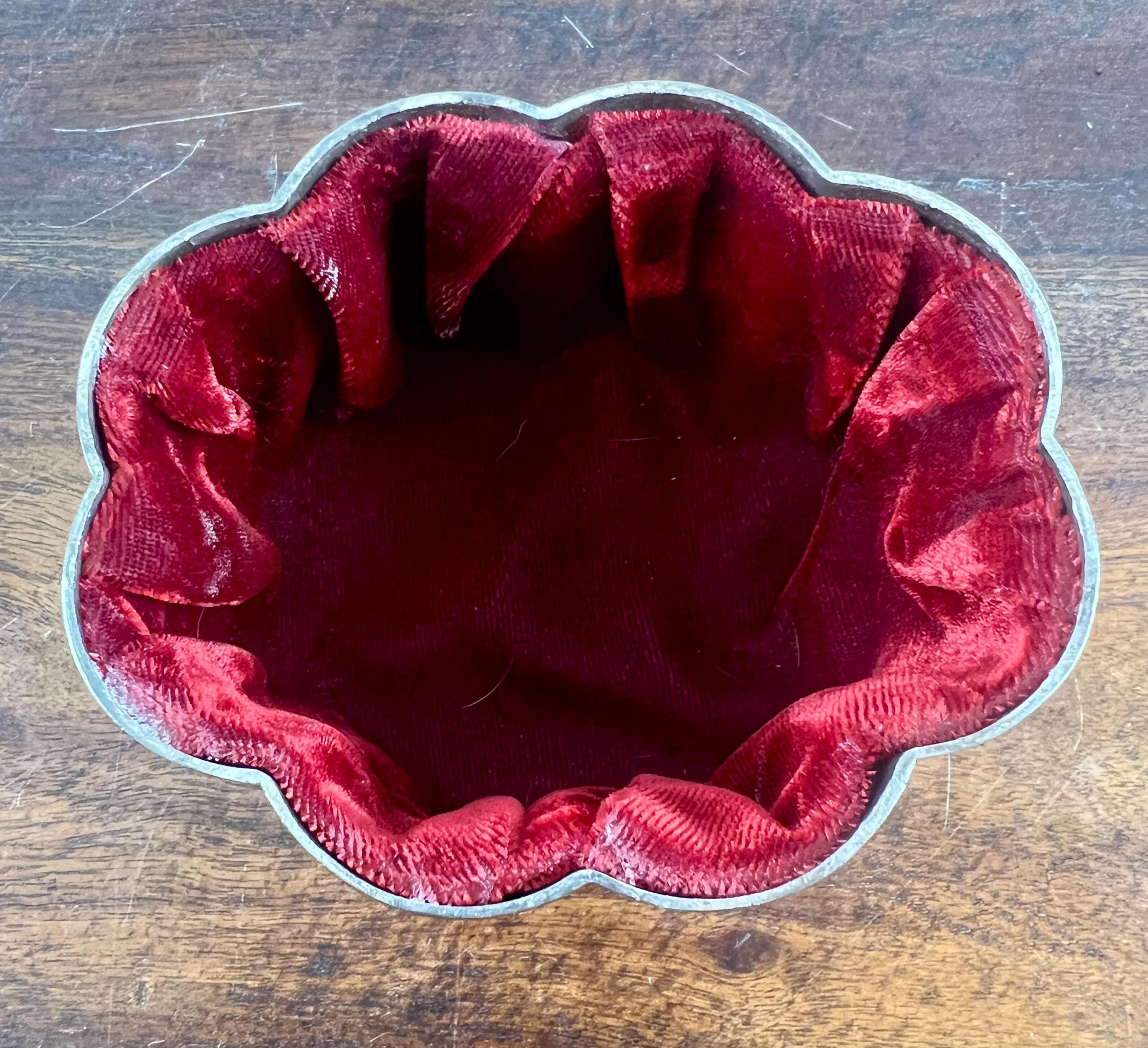 Silverplate Godinger SP Red Lined Trinket Box, Vintage Decorative ...