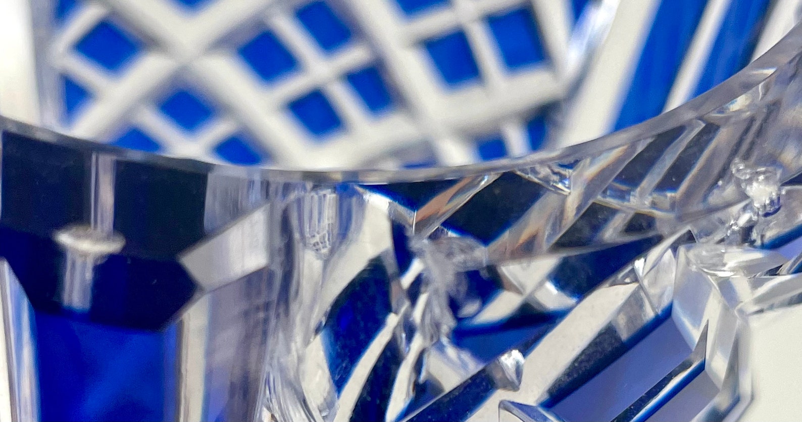 Japanese Kagami Cut Crystal Edo Kiriko Crystal Glass Blue Vase - Etsy