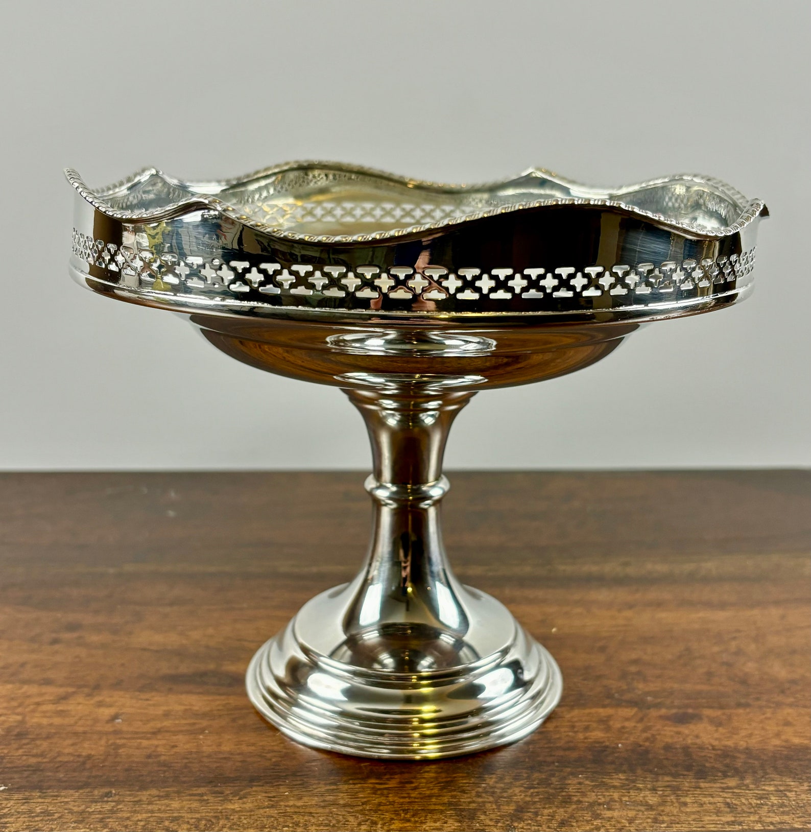 Antique Silverplate on Copper Stamped Made in England Detailed Compote ...