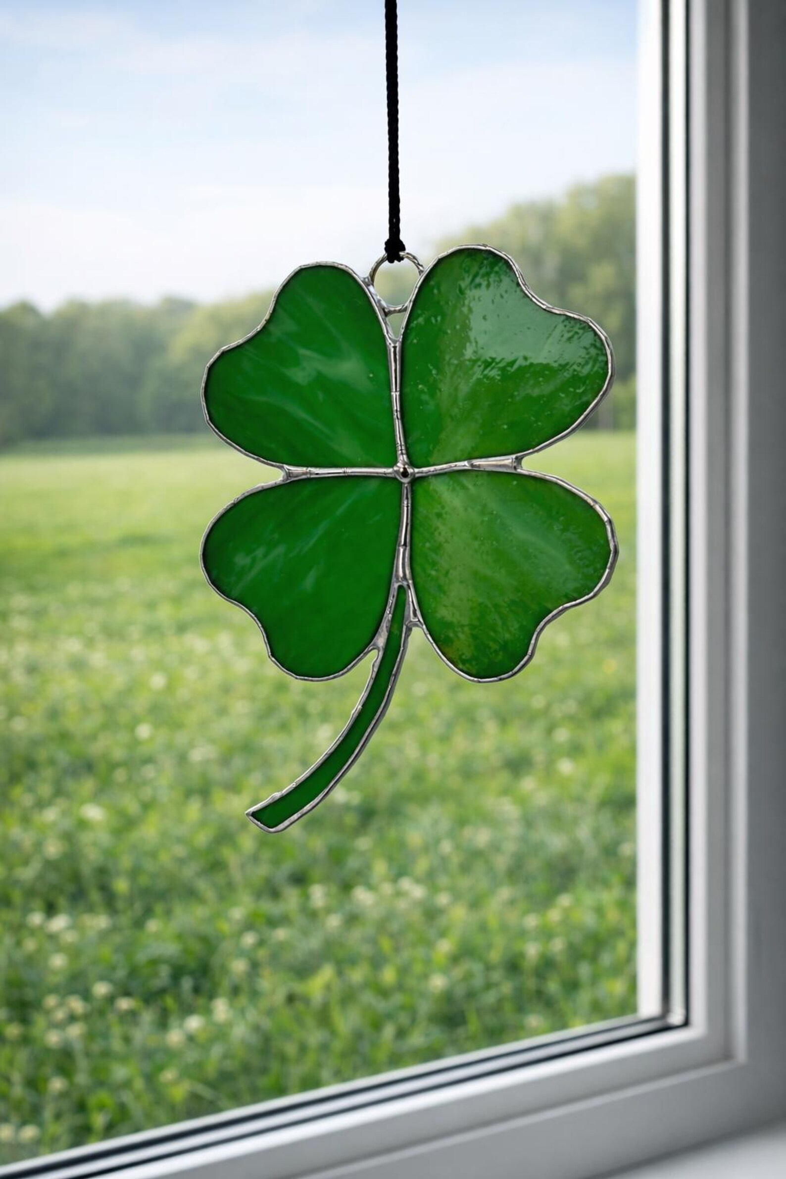 Stained Glass Four Leaf Clover Suncatcher | Handmade Irish Window Art ...