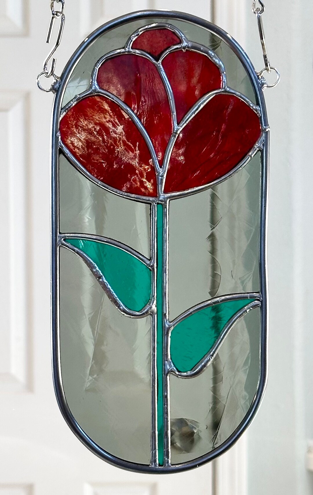 Red Rose Stained Glasd - Etsy