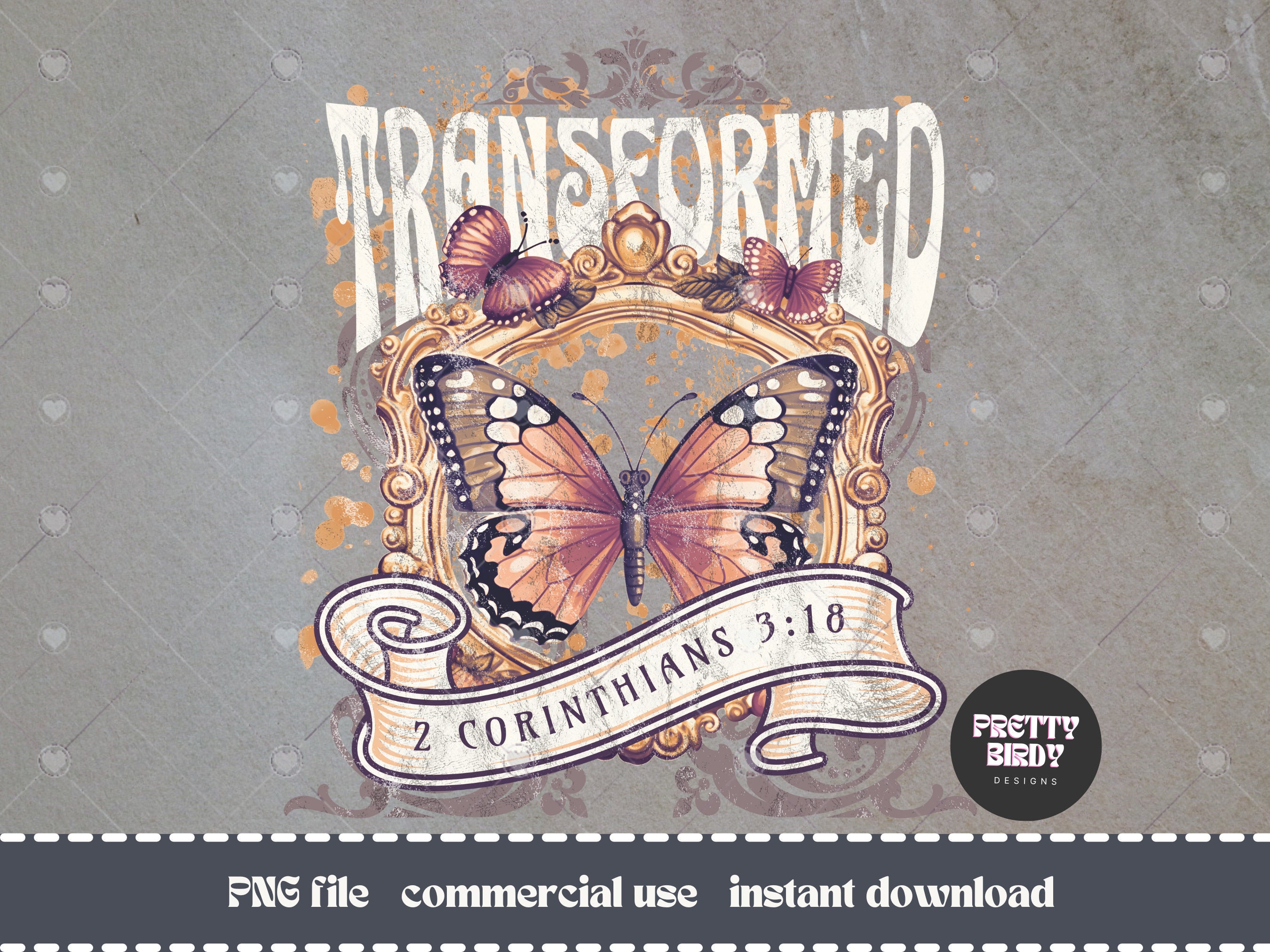 Transformed by Christ Boho Christian Shirt Sublimation Design PNG ...