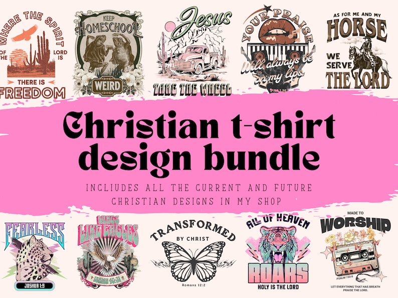 Christian Designs Full Color Christian T Shirt Design Bundle PNG ...