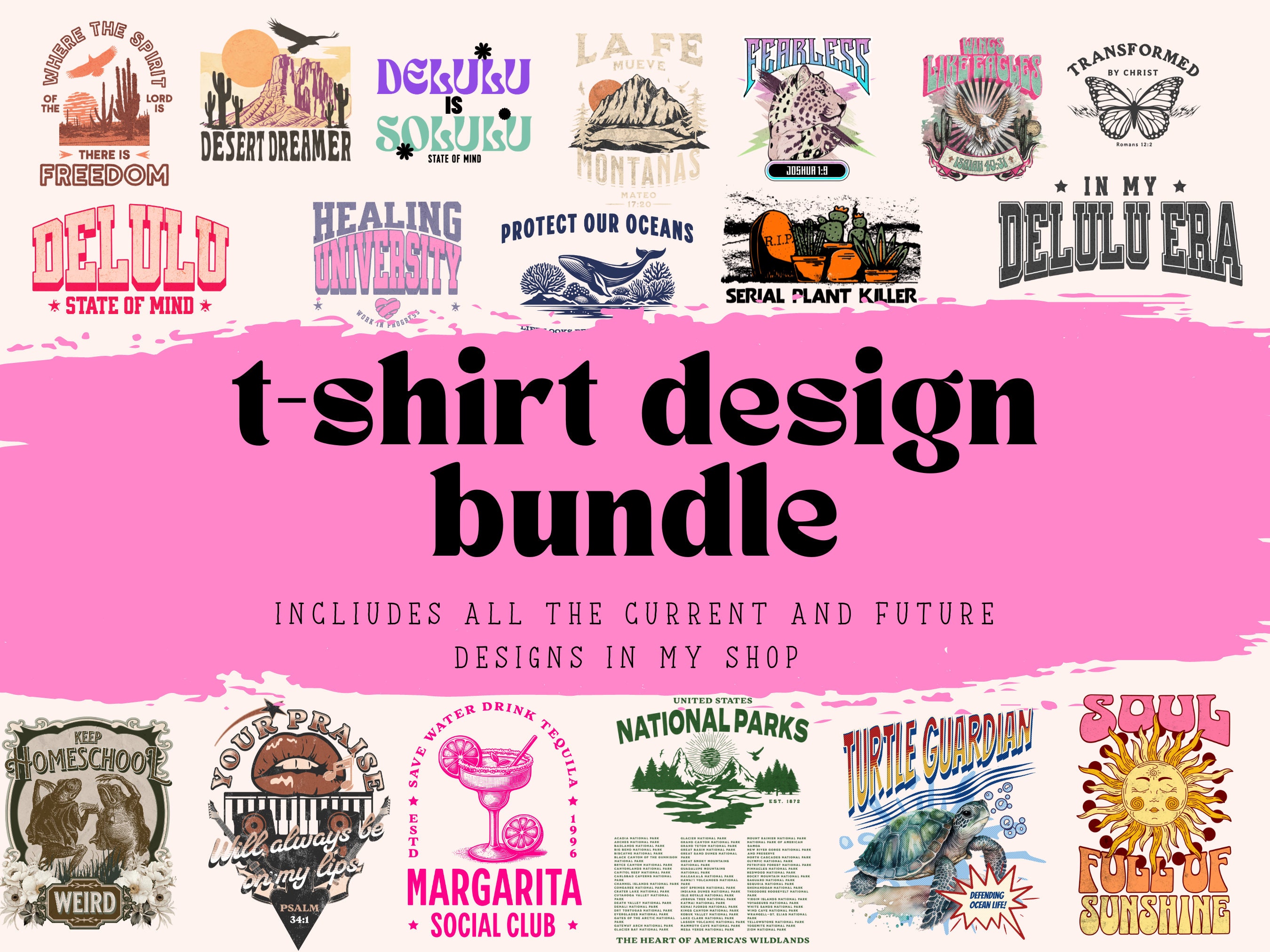 PNG T Shirt Sublimation Design Bundle Trendy Tshirt Designs for DTF ...