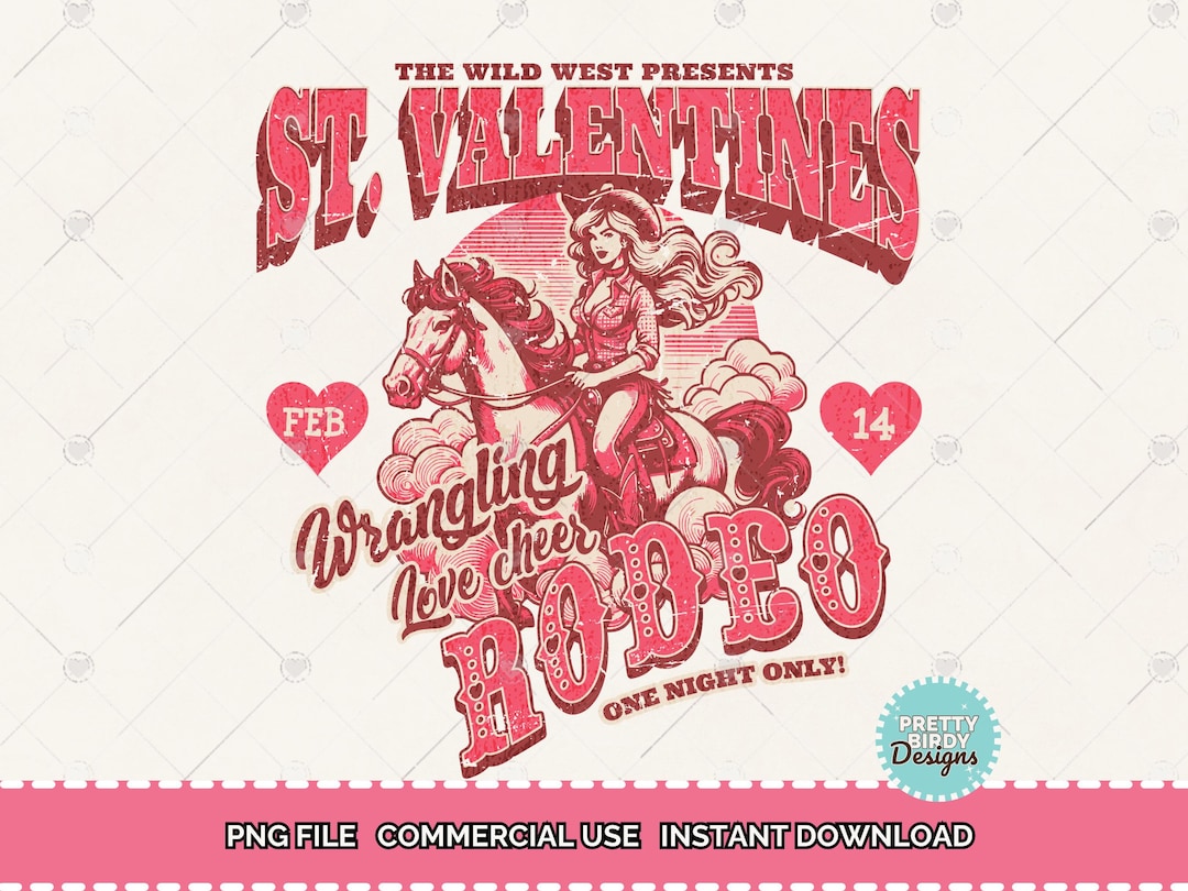 St.valentine's Wild West Rodeo Png, Vintage Western Valentines Love Png ...