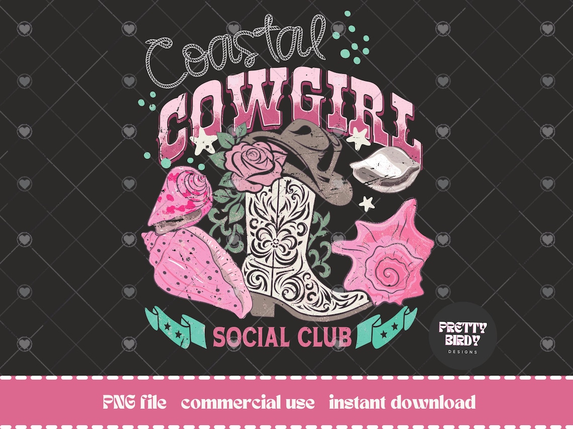 Coastal Cowgirl PNG - Beach Vibes Png - Summer Sublimation Designs ...
