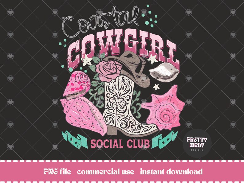 Coastal Cowgirl PNG - Beach Vibes Png - Summer Sublimation Designs ...