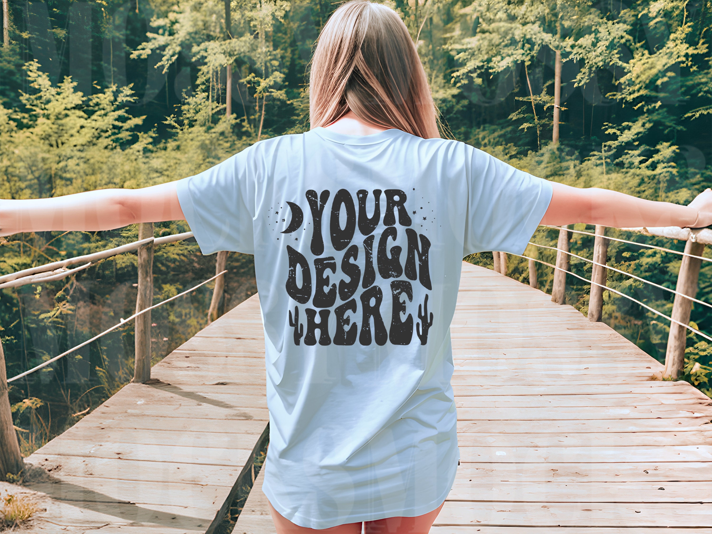 Light Blue Bella Canvas Back Mockup Tshirt Model Oversized - Etsy