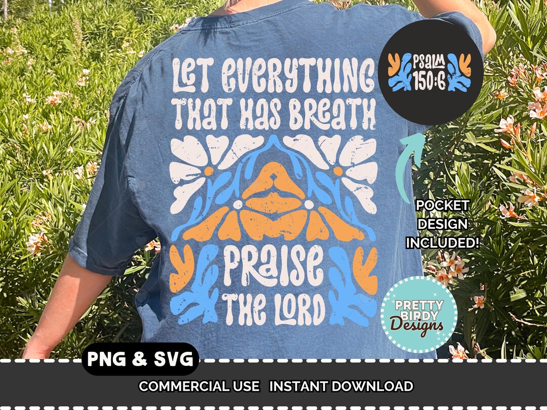 Praise the Lord SVG and PNG, Boho Christian Sublimation Designs, Trendy ...