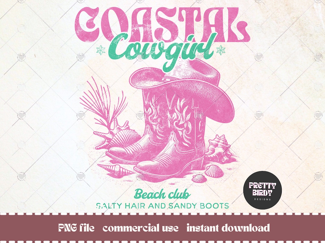 Coastal Cowgirl PNG - Beach Vibes PNG - Summer Sublimation Designs ...