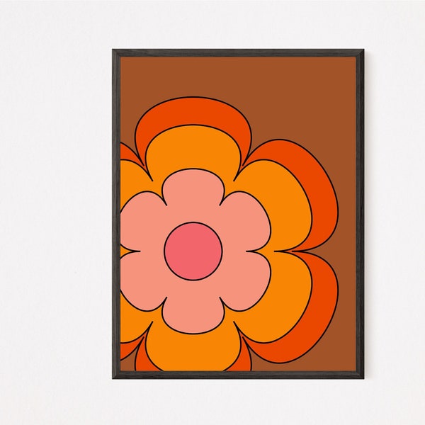 70s Flower Print - Etsy