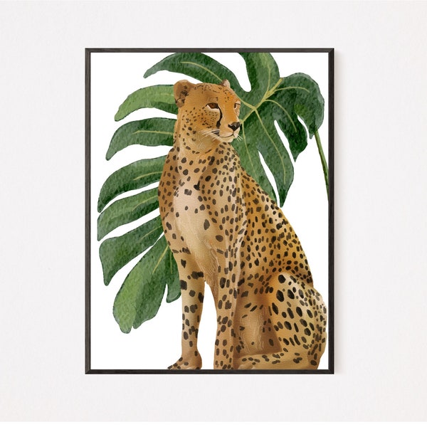 Cat Monstera Poster - Etsy