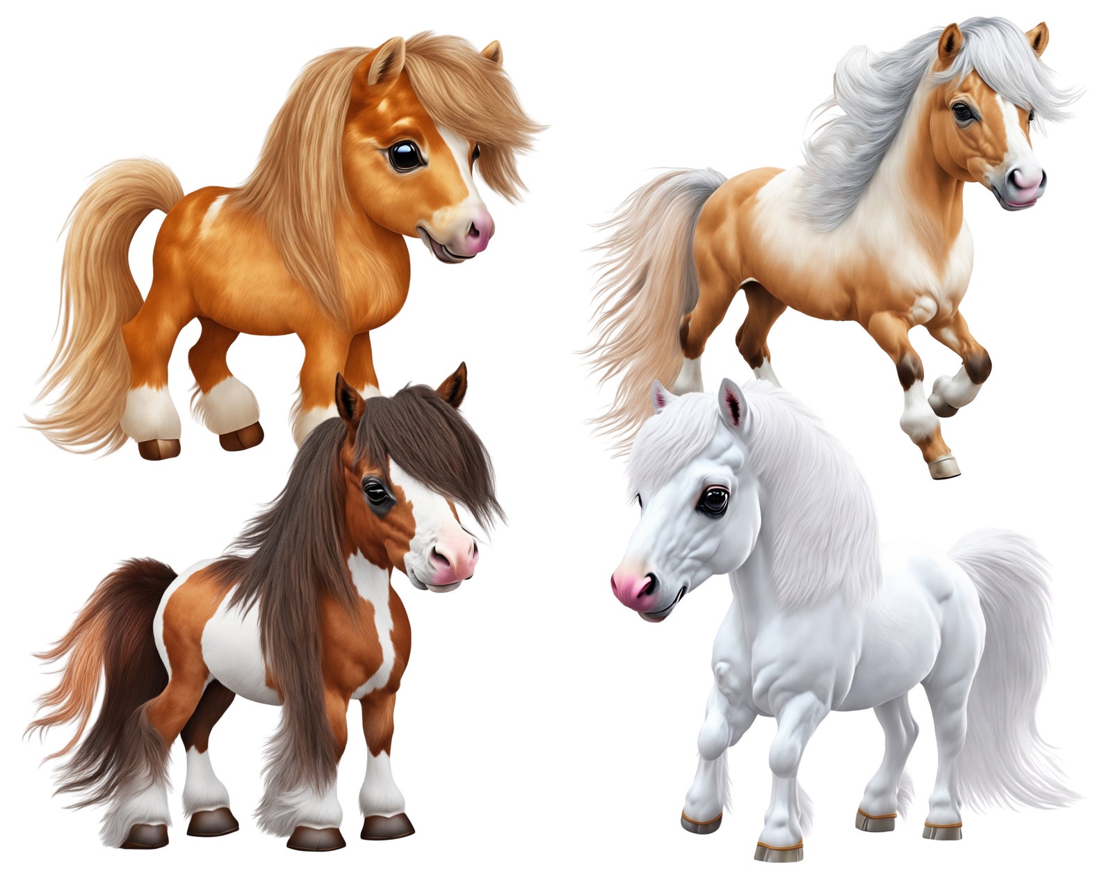Ponies CLIPART PNG Files, Commercial Use, Transparent Background Small ...