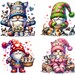 Cat Lover Gnomes CLIPART PNG Files, Pet Gnome Sublimation, Kitten Kitty ...