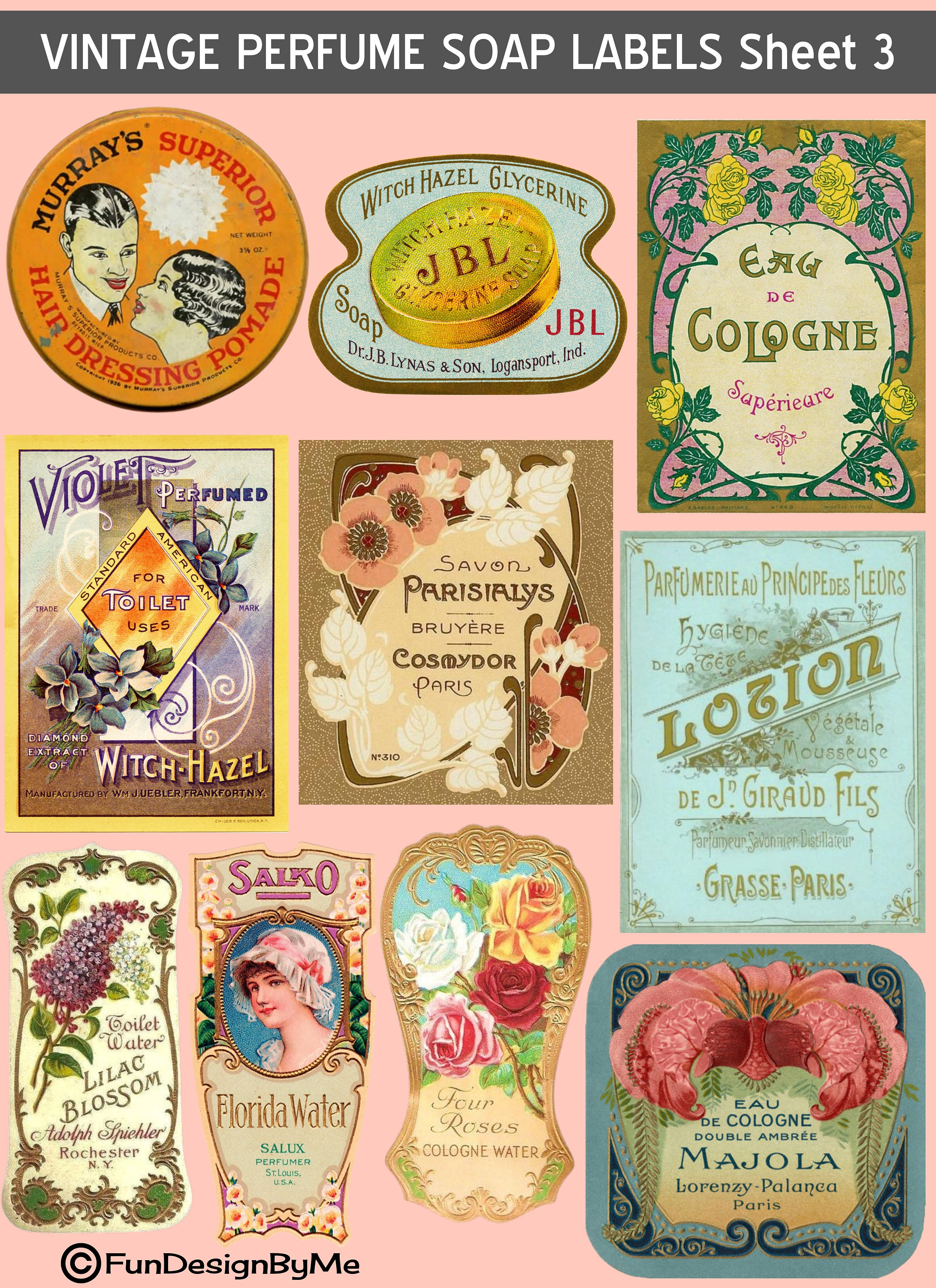 Vintage PERFUME Soap LABELS Digital Collage Sheet EPHEMERA - Etsy
