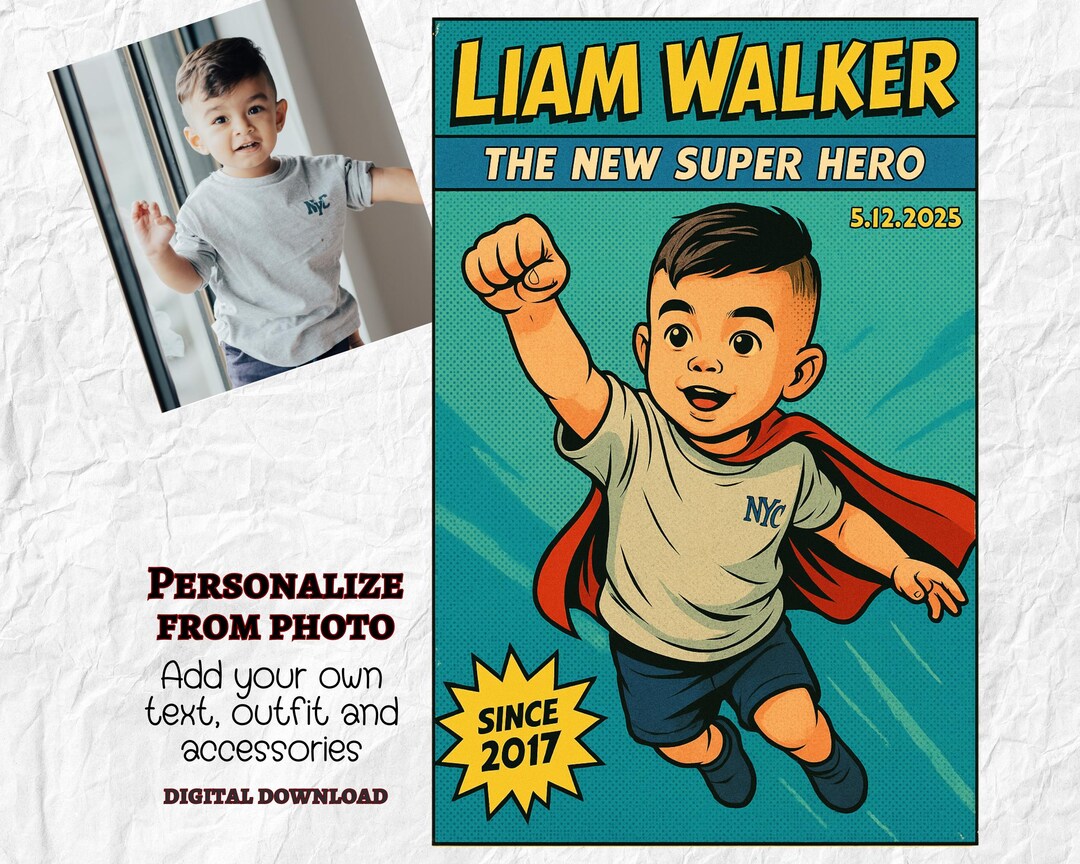 Personalized Comic Magazine Cover, Custom Made Super Hero From Photo ...