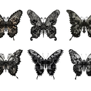 Gothic Butterflies CLIPART PNG Files Commercial Use Transparent ...