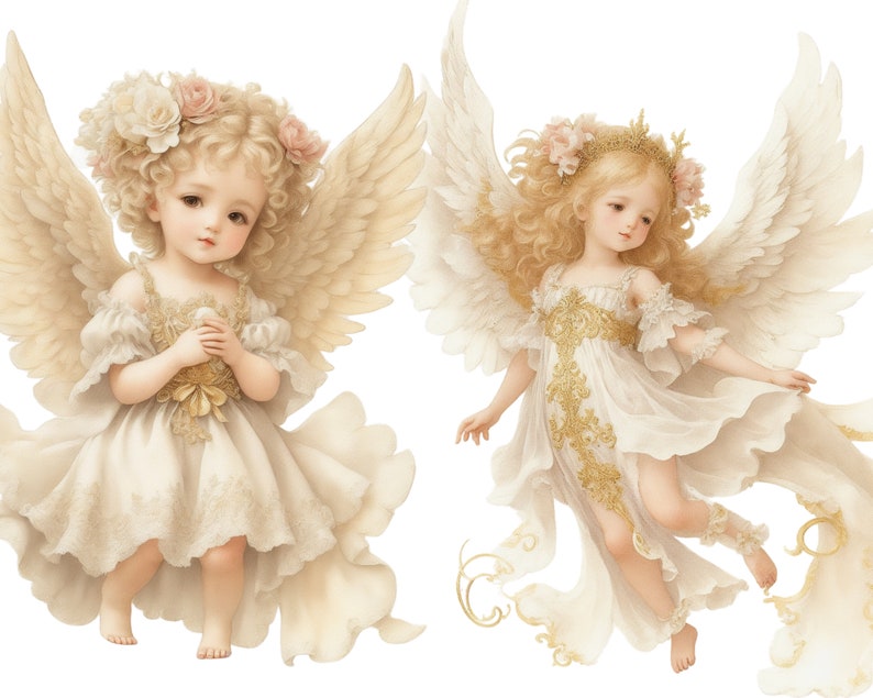 Golden Angels CLIPART PNG Files, Commercial Use, Transparent Background ...