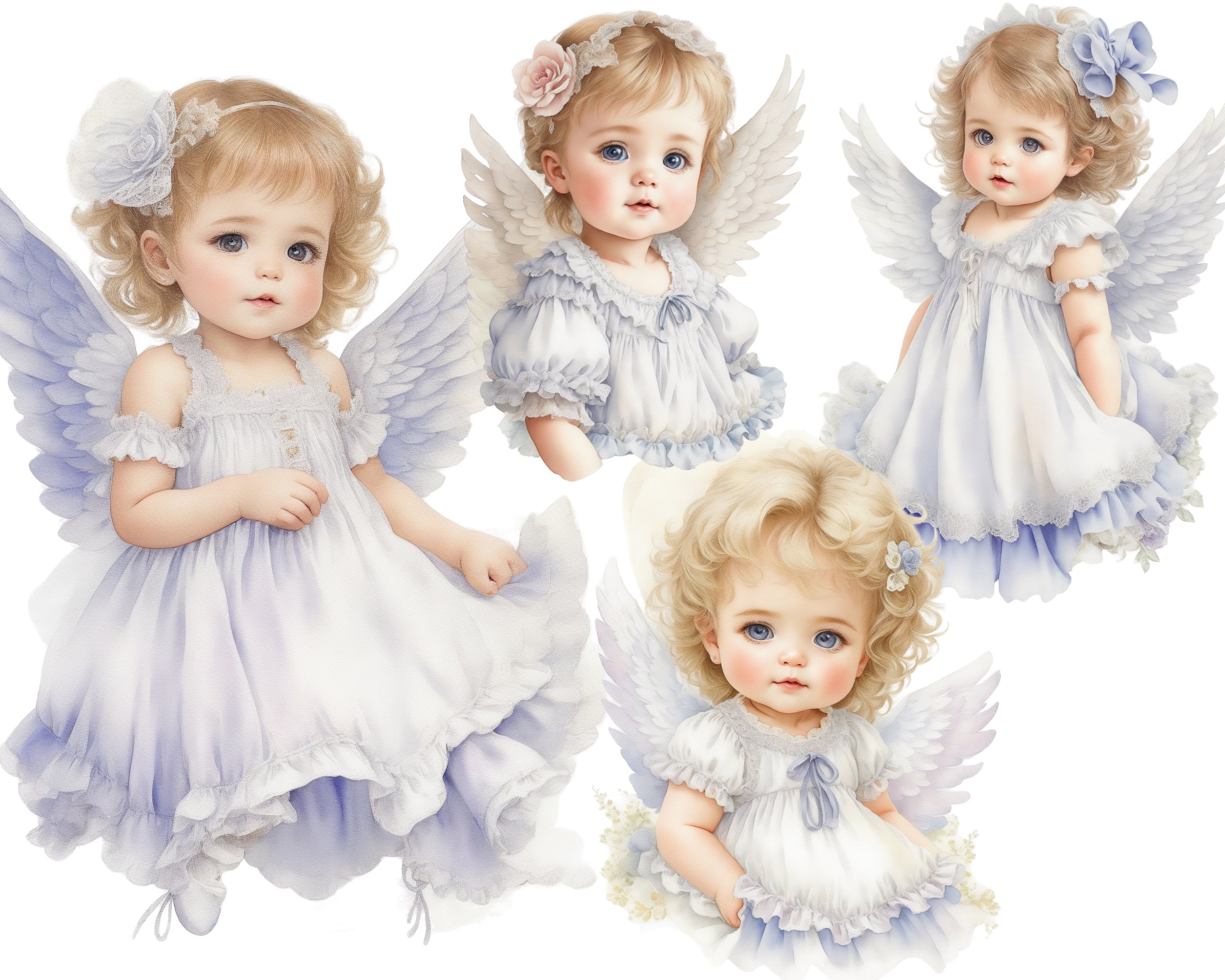 Little Angels CLIPART PNG Files Commercial Use Transparent - Etsy