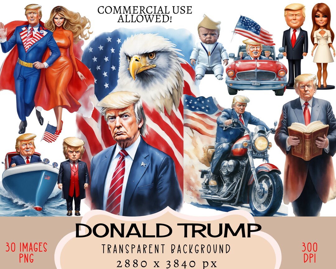 Donald Trump CLIPART PNG Files Commercial Use Transparent - Etsy