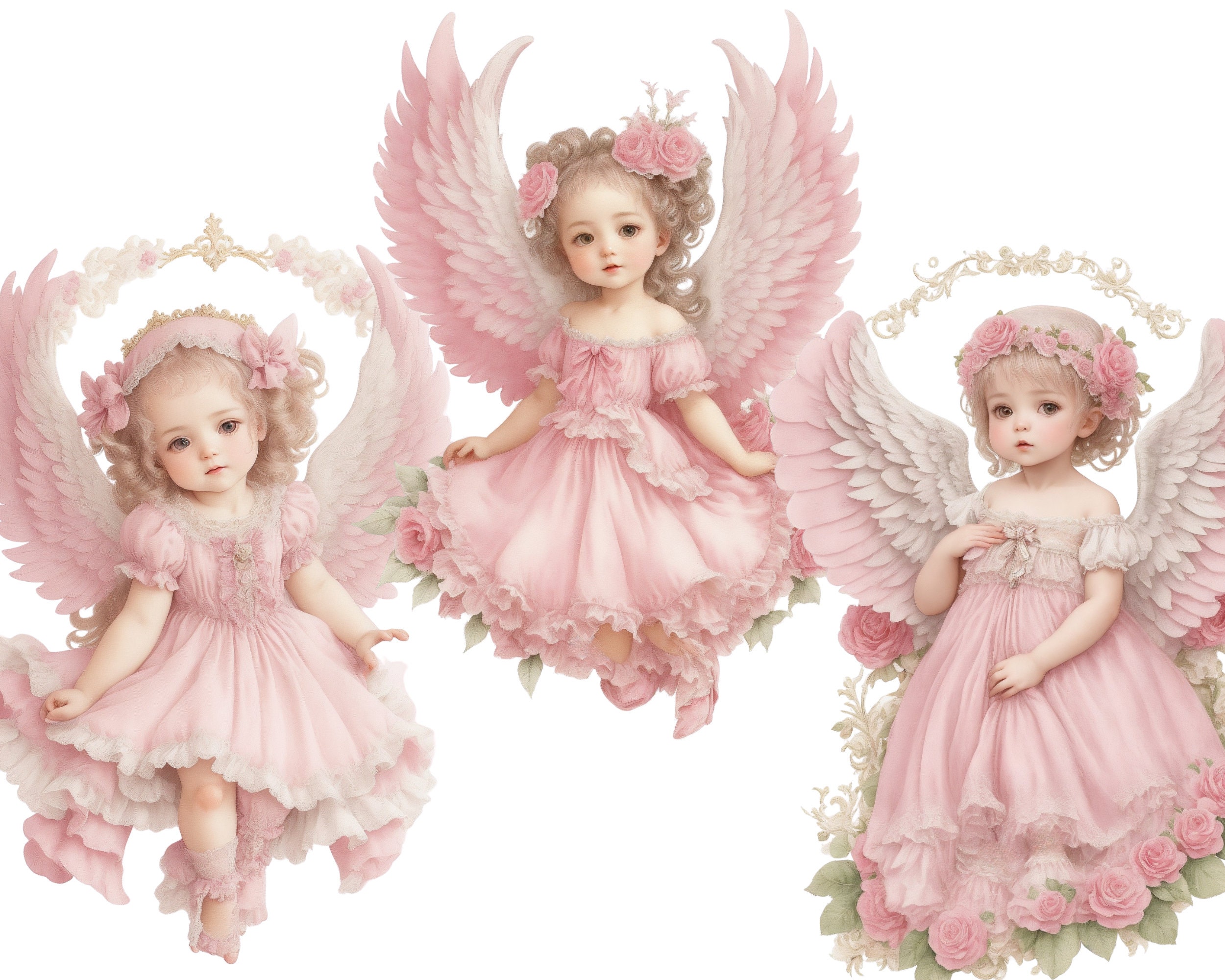 Pink Angels CLIPART PNG Files, Commercial Use, Transparent Background ...