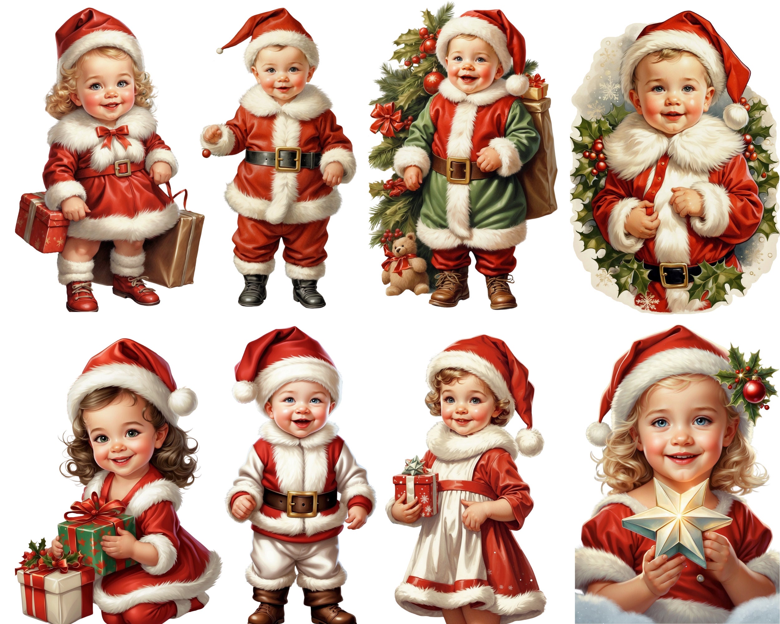 Christmas Kids CLIPART PNG Files Commercial Use Transparent Background ...