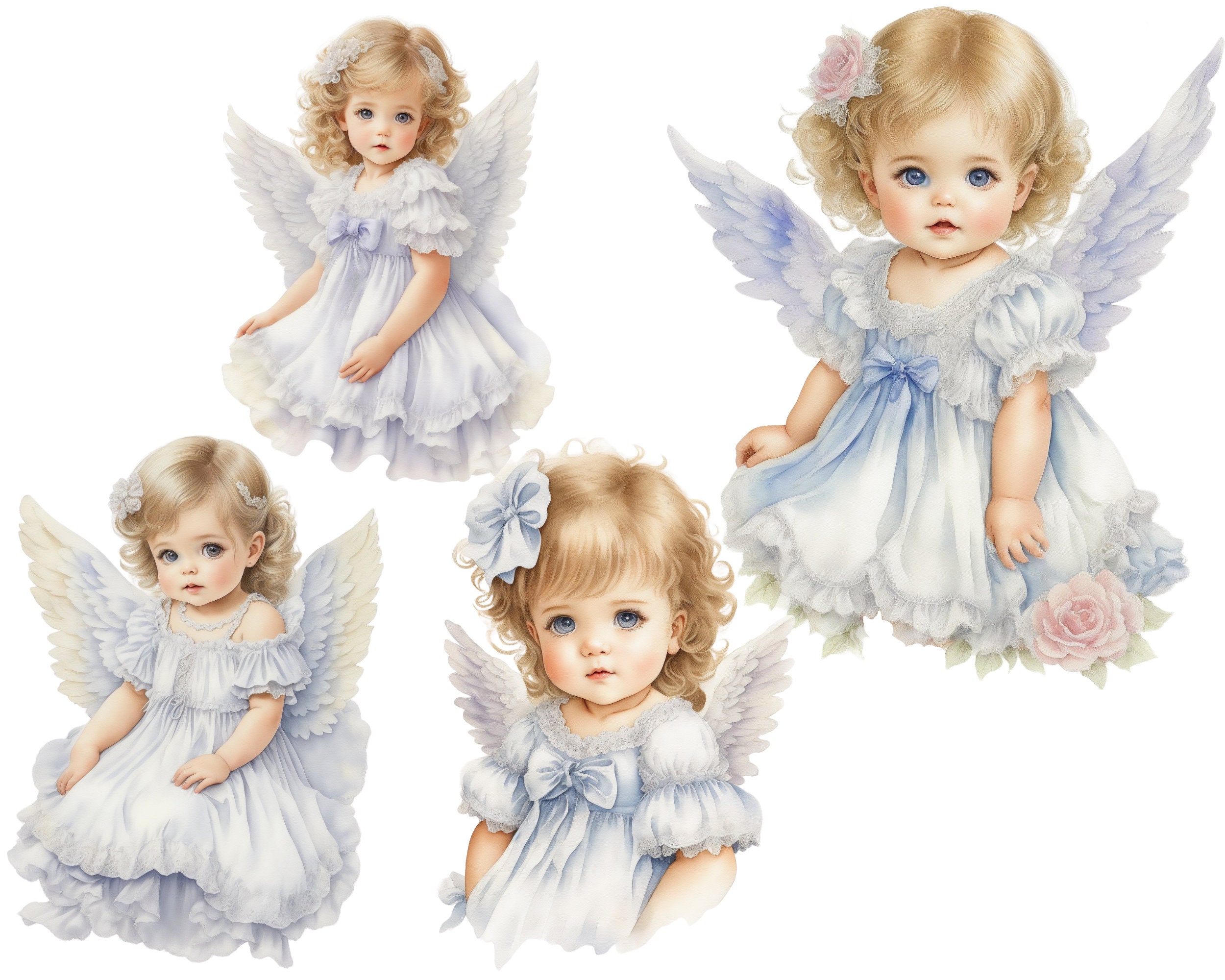 Little Angels CLIPART PNG Files Commercial Use Transparent - Etsy