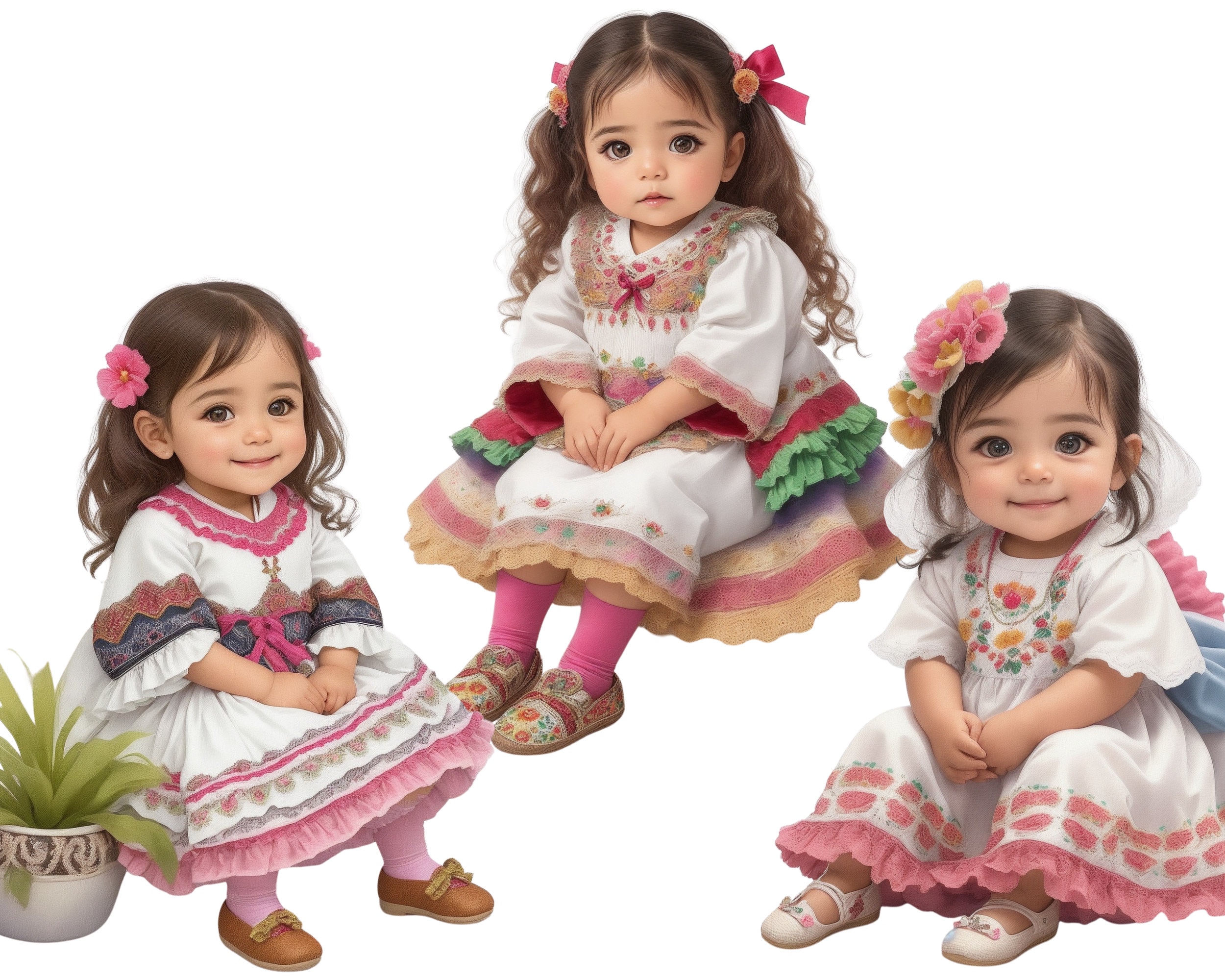 Little Mexican Girls CLIPART PNG Files Commercial Use Transparent ...