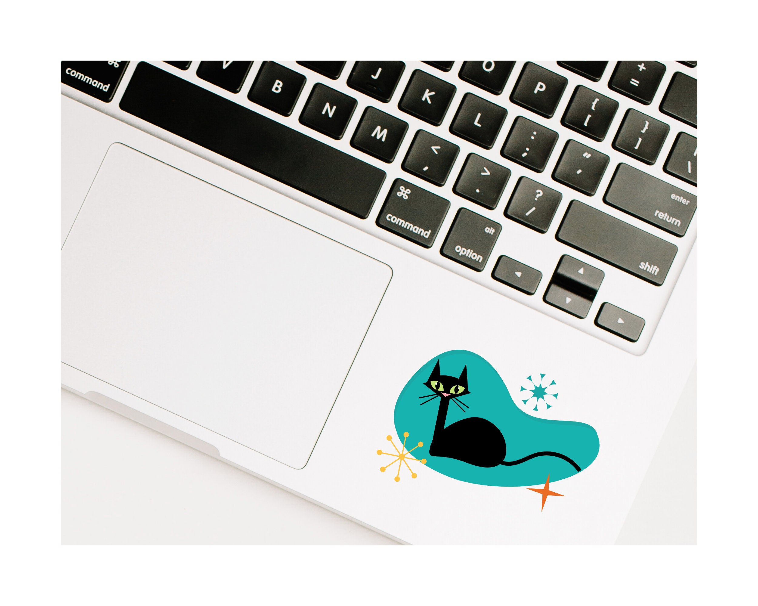 JPG File Mid Century Modern Atomic Cat STICKERS, Downloadable Printable ...